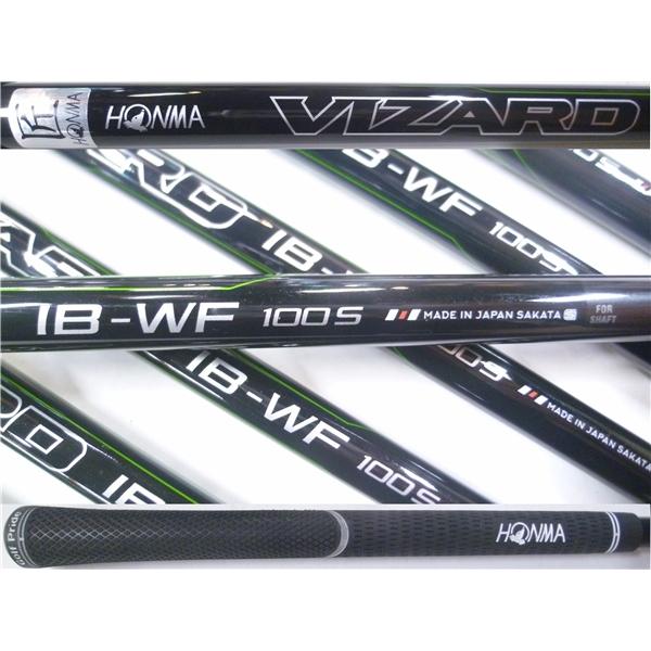 中古 パーツ グリップ付 アイアン用 シャフト HONMA ホンマVIZARD IB-WF 100【S】6I〜10I.AW.SW用(7本セット)　　 *MP@1*N*223