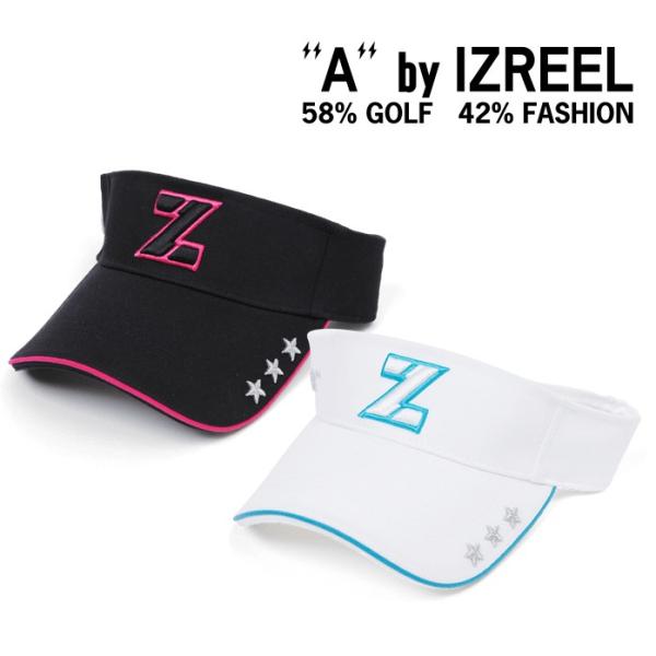 ゴルフ　サンバイザー　夏　オシャレ"A"byIZREEL 58%GOLF 42%FASHION女性ゴルファーにオススメ！かわいいサンバイザー合わせやすいデザインで、様々な人が使用できます。カラー：ブラック/ホワイト58%GOLF 42%FA...