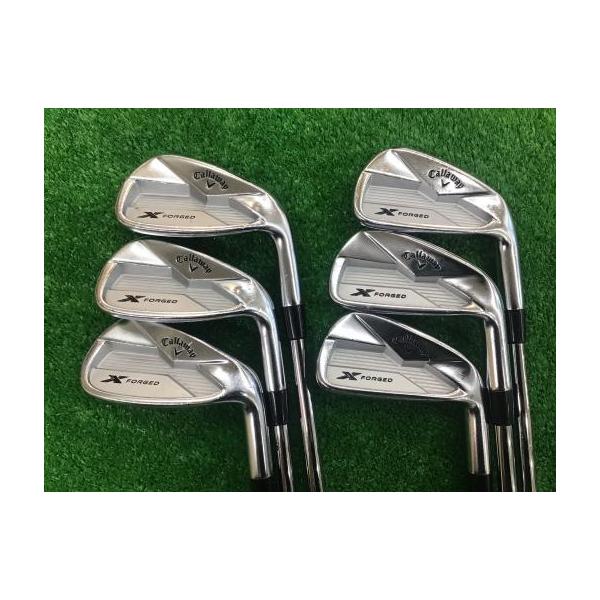 中古　Dランク　キャロウェイ　Ｘ　Ｘ　ＦＯＲＧＥＤ（２０１８）　６Ｓ（実本数：６本セット）　アイアンセット　Ｄｙｎａｍｉｃ　Ｇｏｌｄ 　フレックスＳ ロフト角:26.00