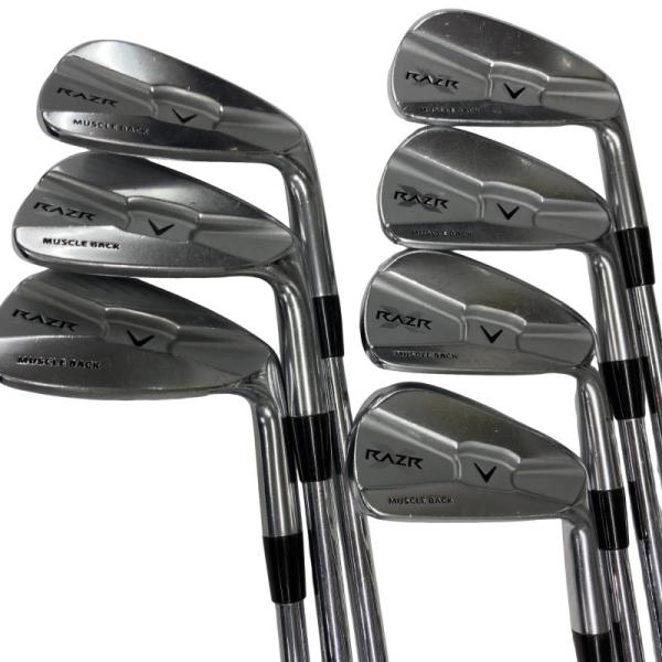 中古　Cランク　キャロウェイ　ＲＡＺＲ　ＲＡＺＲ　Ｘ　ＭＵＳＣＬＥ　ＢＡＣＫ　７Ｓ（実本数：７本セット）　アイアンセット　リシャフト 　フレックスその他 ロフト角:26.00