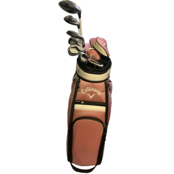 中古　Cランク　キャロウェイ　ＳＯＬＡＩＲＥ　ＳＯＬＡＩＲＥ　　８Ｓ（キャディバッグ付き）　ピンク　レディース（実本数：８本セット）　クラブセット　ＳＯＬＡＩＲＥ　４０ 　フレックスＬ ロフト角:32.00