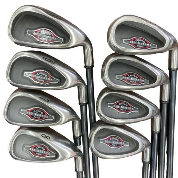 中古　Cランク　キャロウェイ　ＢＩＧ　ＢＥＲＴＨＡ　ＢＩＧ　ＢＥＲＴＨＡ　ＩＲＯＮＳ（２００２）　　８Ｓ（実本数：８本セット）　アイアンセット　ＢＩＧ　ＢＥＲＴＨＡ　ＡＭ／ＡＴ 　フレックスＲ ロフト角:27.00