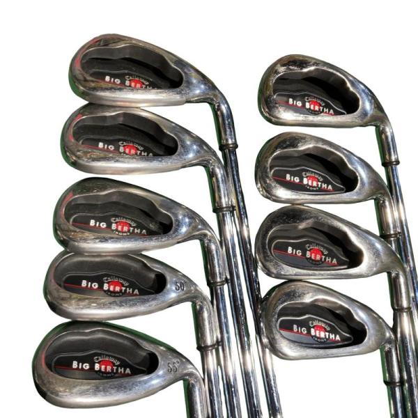 中古　Cランク　キャロウェイ　ＢＩＧ　ＢＥＲＴＨＡ　ＢＩＧ　ＢＥＲＴＨＡ　ＩＲＯＮＳ（２００４）　１０Ｓ（実本数：９本セット）　アイアンセット　ＮＳ　ＰＲＯ　８５０ＧＨ 　フレックスＳ ロフト角:26.00
