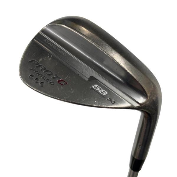 中古　Cランク　ＰＲＯＴＯ−ＣＯＮＣＥＰＴ　ＰＲＯＴＯ−ＣＯＮＣＥＰＴ　ＰＲＯＴＯ−ＣＯＮＣＥＰＴ　ＦＯＲＧＥＤ　ＷＥＤＧＥ（メッキ）　５８°／１４°　ウェッジ　リシャフト 　フレックスその他 ロフト角:58.00