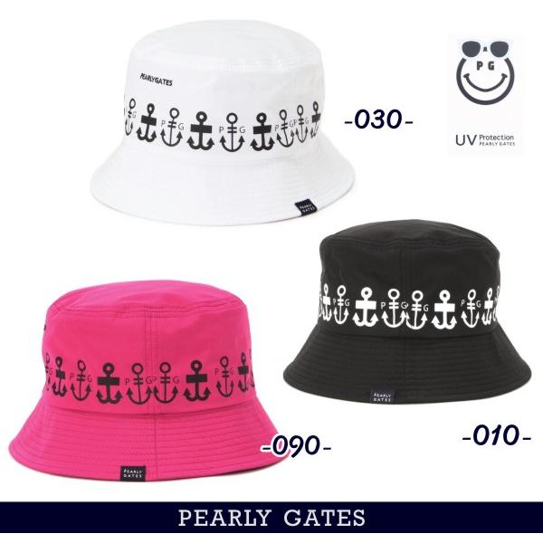 □名称：パーリーゲイツハット【正規品】□カラー：ホワイト030・ブラック010・ピンク090□素材：ポリエステル100%刺しゅう糸/ポリエステル100%※紫外線遮蔽率90％以上の生地を使用。□サイズ：ユニセックスフリーサイズ高さ/約8.5c...