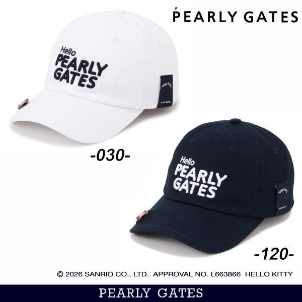 □名称：Hello Kitty×PEARLY GATES キャップ【正規品】□カラー：ホワイト030・ネイビー120□素材：コットン100%刺しゅう糸/ポリエステル100%□サイズ：ユニセックスフリーサイズ※後ろのマジックテープでサイズ微調...
