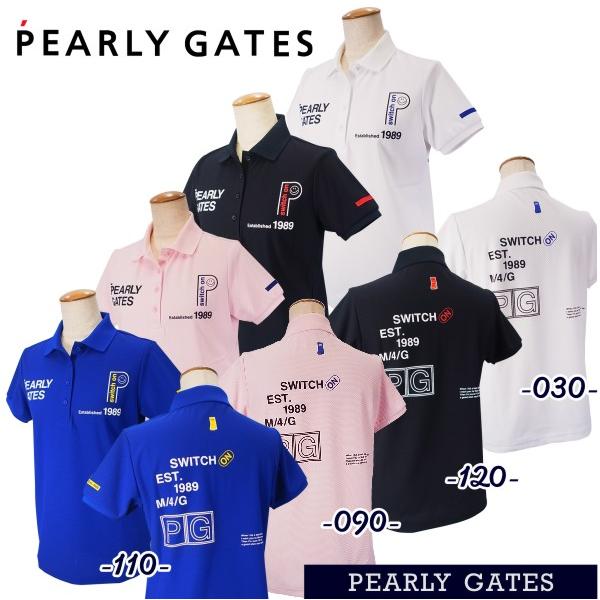 □名称：パーリーゲイツレディス半袖ポロシャツ【正規品】□カラー：ホワイト030・ダークネイビー120・ピンク090・ブルー110□素材：ポリエステル 100%（リブ部分）ポリエステル 93% ナイロン 6% ポリウレタン 1%□サイズ１(M...