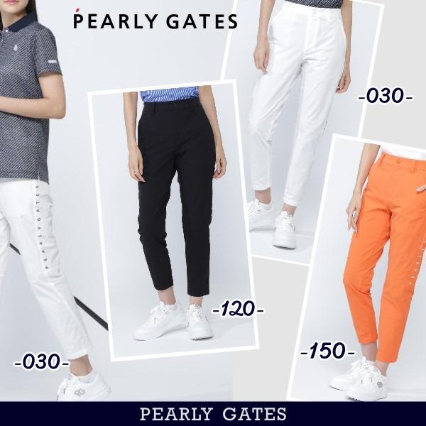 □名称:パーリーゲイツレディスパンツ【正規品】□カラー：ホワイト030・ダークネイビー120・オレンジ150□素材：ナイロン73%・ポリプロピレン17%ポリウレタン10%□サイズ１（M・ウエスト60〜63・ヒップ88〜92）わたり幅/約30...