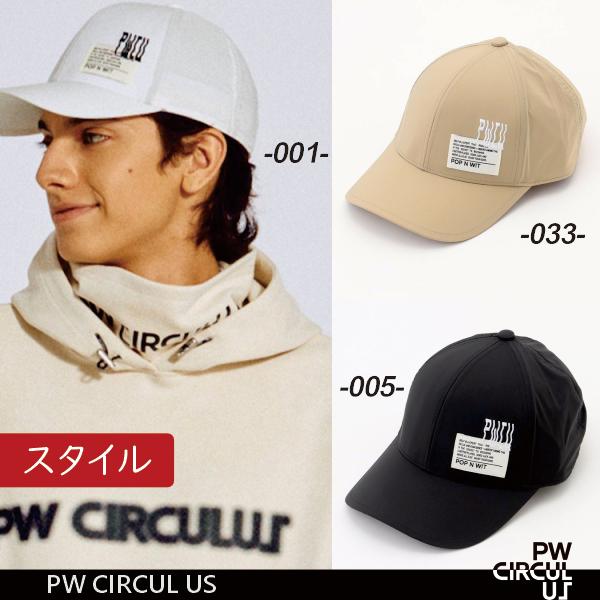 □名称：PW CIRCULUS　キャップ□素材：ポリエステル100%□サイズSサイズ：頭囲53.5〜60cm前後のフリーサイズFサイズ：頭囲56.5〜63cm前後のフリーサイズ□本体価格：税込￥5,940（税抜￥5,400）□発売元：株式会...
