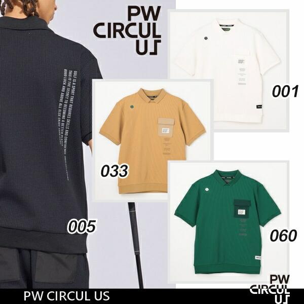 □名称：PW CIRCULUS　メンズシャツ□素材＊ホワイト・ベージュ・グリーン：[本体]ポリエステル、[別布]ポリエステル、[リブ部分]ポリエステル96・ポリウレタン4%＊ブラック：[本体]ポリエステル、[リブ部分]ポリエステル96・ポリ...