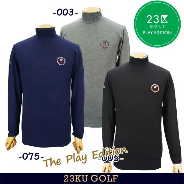 □名称：23区ゴルフメンズ・ハイネックシャツ□素材：アクリル57・レーヨン34・ポリウレタン9％□機能性：吸湿発熱・ストレッチ・UVケア80％□サイズMサイズ（胸囲88〜96cm・身長165〜175cm）Lサイズ（胸囲96〜104cm・身長...