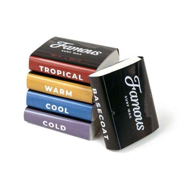 FAMOUS□商品詳細■MODEL：Famous Surf Wax■小売希望価格：各￥500+（税）---------------------------------BASE：オールシーズン(下塗り専用)-TROPICAL：真夏 (水温 2...