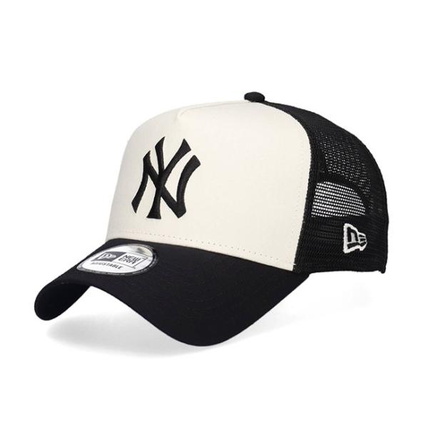 NEW ERA□商品詳細■MODEL：A-Frame Typewriter Trucker Yankees■小売希望価格：￥4,200+(税) ■サイズ：FREE(約56.8cmから60.6cm) ■カラー：オフホワイト/ブラック■素材：綿...