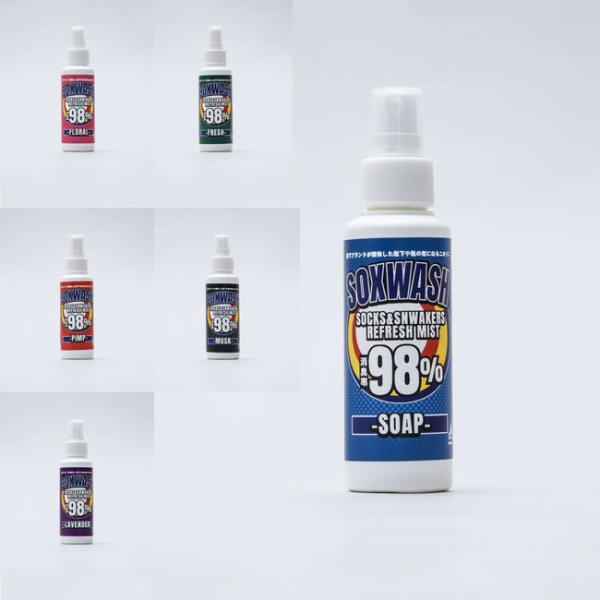 ANDSOX □商品詳細■MODEL：SOXWASH■サイズ：100ml■小売希望価格：1800yen + tax--------------------------------靴下ブランドが開発した、消臭除菌ミスト。靴下や靴のニオイをこれ...