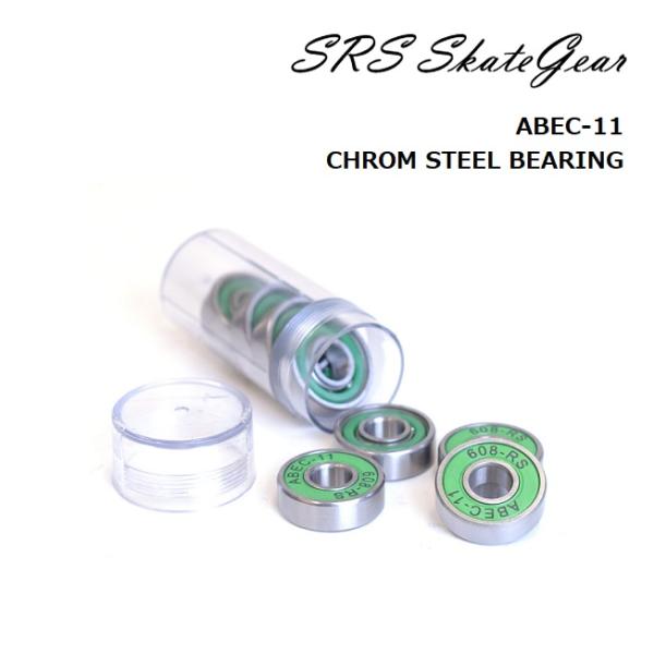 SRS SKATEGEAR□商品詳細■MODEL：ABEC-11 CHROM STEEL BEARING--------------------------------最高速を生み出すハイグレードABEC-11ベアリング-1set : 8p...