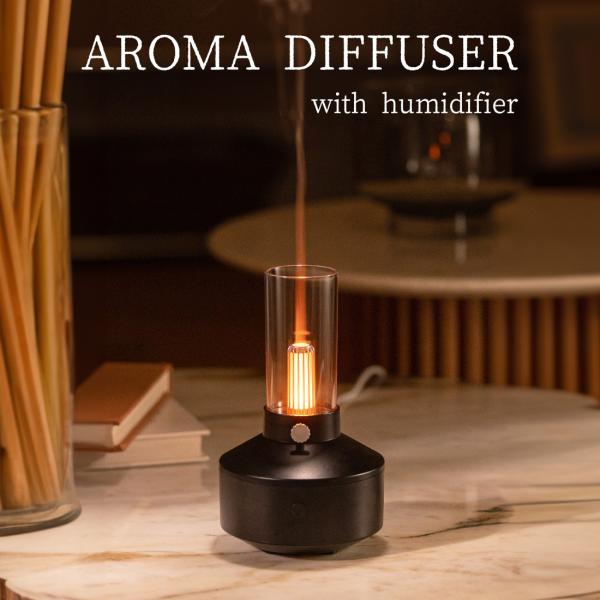 AROMA DIFFUSER with humidifierアロマ加湿器1台3役　アロマディフューザー、加湿器、LEDライトお好みのアロマオイルを垂らして香りをお楽しみ頂けます卓上や省スペースに丁度良い噴霧量10-15ml/h水タンク容量1...