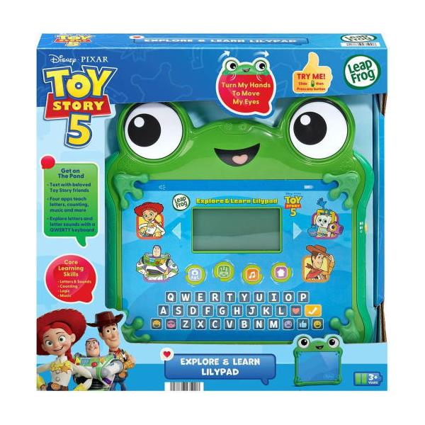 トイストーリー5 リリーパッド Leap Frog Explore &amp; Learn Lilypad最新作5の新キャラ リリーパッド をモチーフにした教育用タブレット末端。実物大サイズだと思われるリリーパッドの手を回すと両目が動きます...