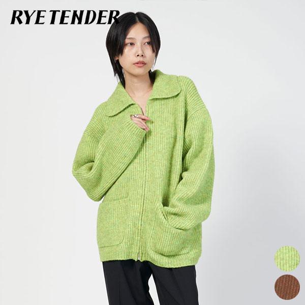 【24FW新作】ライテンダー RYE TENDER ノーフォーク ジップアップ ニット R23-02-01-010 NORFOLK ZIP-UP レディース オーバーサイズ トップス アウター イエロー ブラウン  [ 2024 FW 秋 ...