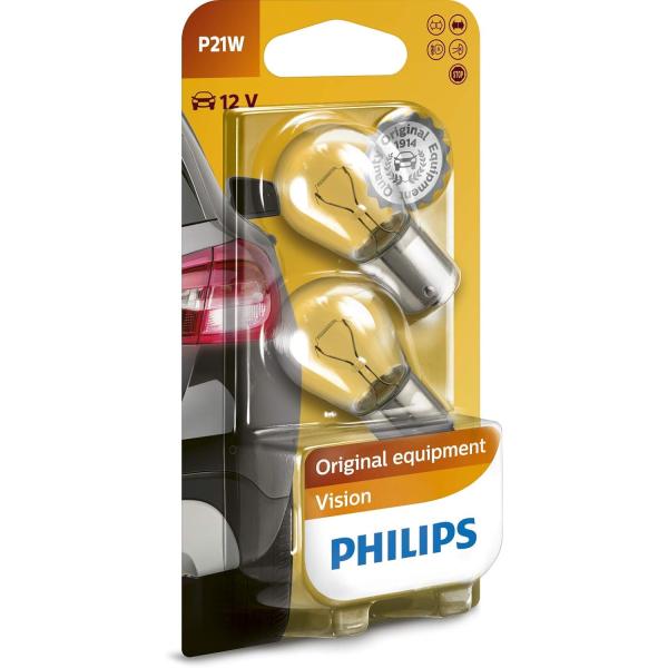 商品名Philips Vision 12498B2 Ampoule pour clignotant P21W Blister 2 pi cesPhilips 0730012 12498B2 P21W Premium 12 V - Pack ...