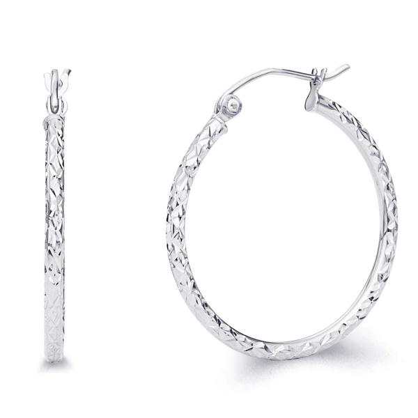 商品名: 14?Kホワイトゴールド1.5?MM厚さヒンジフープイヤリング( 15?x 15?mm ) 14k REAL White Gold 1.5mm Thickness Hinged Hoop Earrings (15 x 15 mm)...