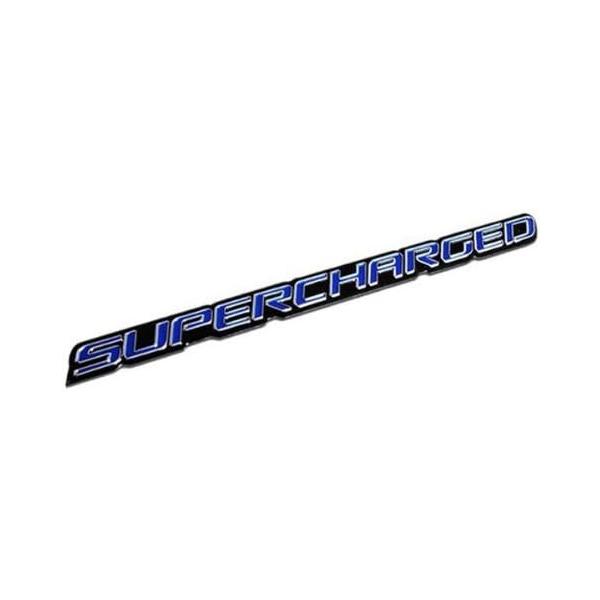 商品名Blue Supercharge Supercharged Aluminum Emblems for Chevy Corvette Dodge Hot Rod Street Chevy Impala Ss Harley Davidso...
