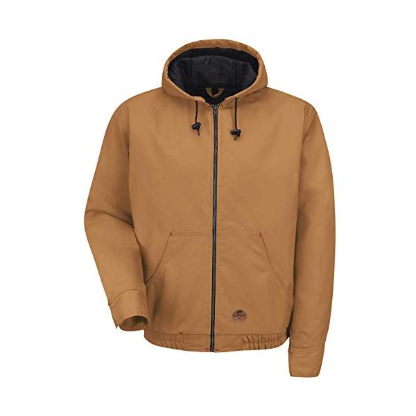 商品名: Red Kap Men 's Blended DuckフロントZipフード付きジャケット US サイズ: 4L カラー: ブラウン Red Kap Men's Blended Duck Zip-Front Hooded Jacke...