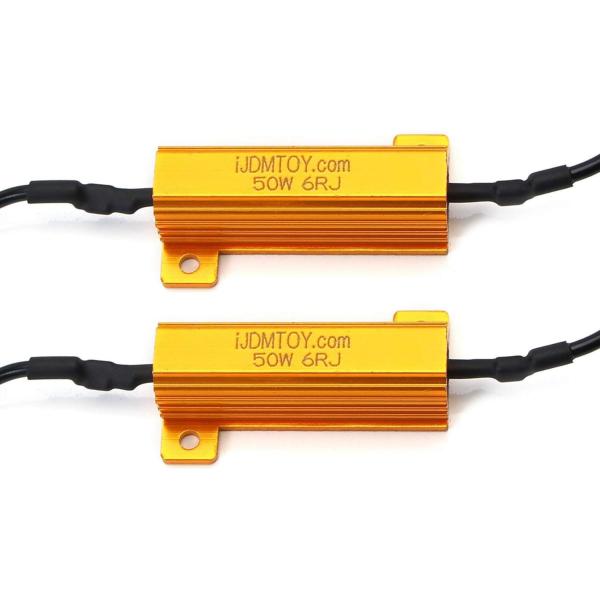 商品名iJDMTOY (2) 50W 6オーム 負荷抵抗器 1156 1157 3156 3157 7440 7443 LED ウィンカーライト電球 ハイパーラピッドフラッシュ問題解決iJDMTOY 50W 6-Ohm Load Resis...