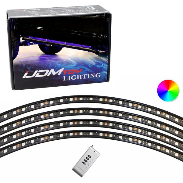商品名iJDMTOY Universal Fit 4pc Set 7-Color RGB Color Changing LED Under Car Glowing Accent Lighting Kit w/Remoteブランド：iJDMT...