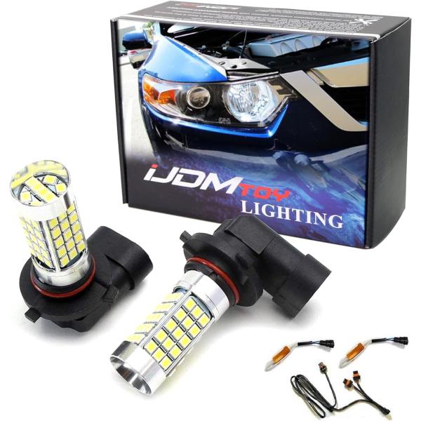 商品名iJDMTOY エラーフリー 69-SMD 9005 LED デイタイム ランニングライトキット Acura TSX TL RL RDX MDX Honda Accord Civic Pilotなどに対応iJDMTOY Error F...