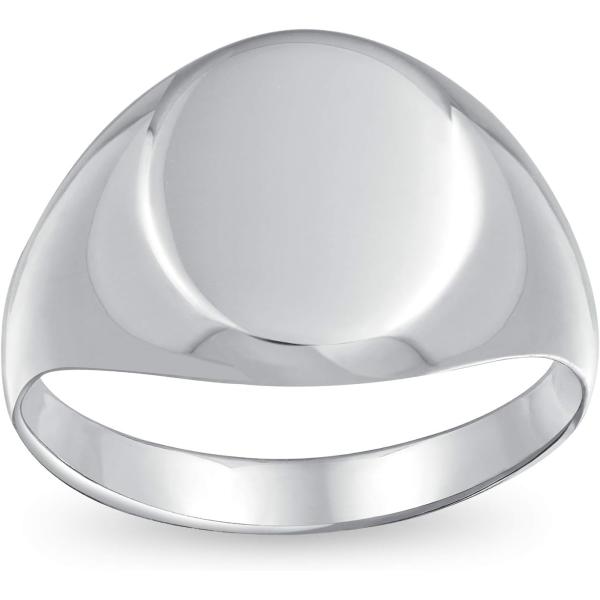 商品名[ブリングジュエリー] シルバー925製 ベーシック シンプル オーバル型 シグネットユニセックスリング 指輪 サイズ16号Bling Jewelry Basic Simple Initial Monogram Engravable ...