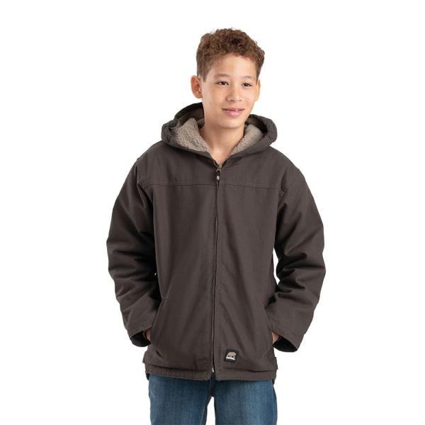 商品名: Berne OUTERWEAR ボーイズ US サイズ: Large カラー: グリーン Berne Youth Sherpa-Lined Softstone Duck Hooded Jacket, Large Regular, ...