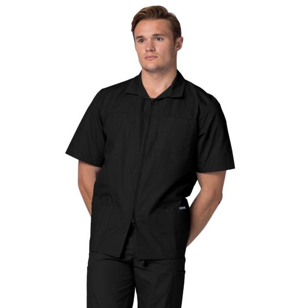 商品名: ADAR UNIFORMS SHIRT メンズ US サイズ: Medium カラー: ブラック Adar Universal Scrubs for Men - Zippered Short Sleeved Scrub Jacke...