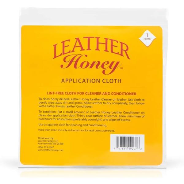 商品名Leather Honey（レザーハニー）レザーコンディショナー リントフリー塗布クロス：レザー コンディショナー・レザークリーナー用 マイクロファイバークロス 革製品 手入れ グッズLeather Honey Leather Con...