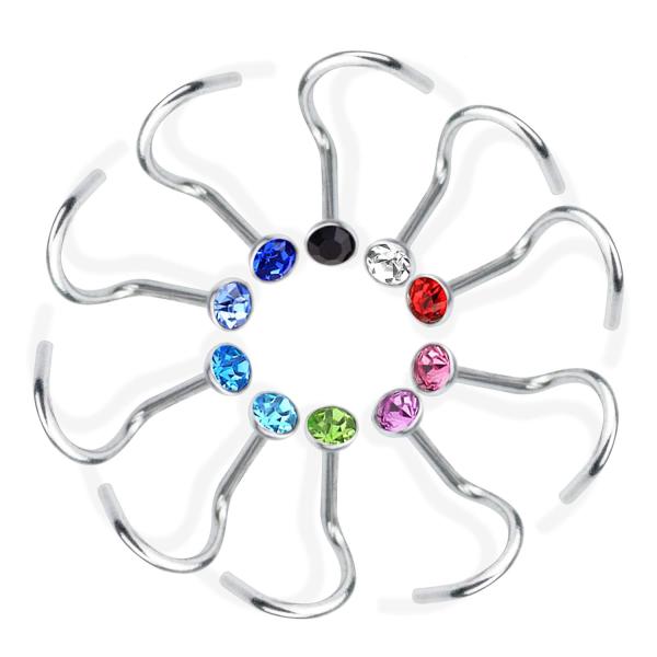 商品名: SumDirect ラインストーン ステンレススチール ノーズリング ボディジュエリー, 18/8 スチール SumDirect 20pcs 20G Nose Rings, Rhinestone Stainless Steel N...