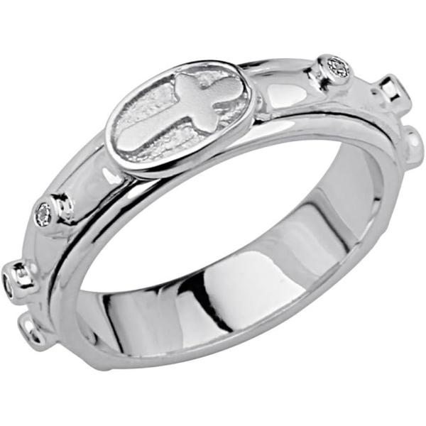 商品名.925スターリングシルバー ロジウムメッキ 宗教ロザリオ/ロザリオ スピニング祈りリング, 925スターリングシルバー。The World Jewelry Center .925 Sterling Silver Rhodium Pl...