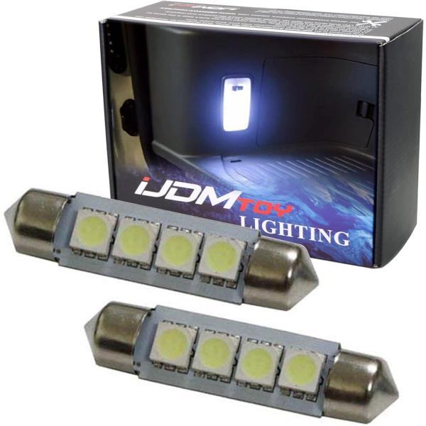 商品名iJDMTOY (2 Xenon White Double Side 8-SMD 1.72-Inch 578 211-2 LED Bulbs Compatible With Car Interior Map Dome Lightsブラ...