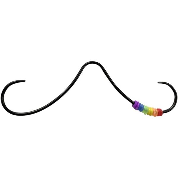 商品名ブラック 316L サージカルスチール セプタム 口ひげ ノーズリング (16G-1.2mm)BodyJewelryOnline Black Septum Moustache Nose Ring [Curly Design], 316...