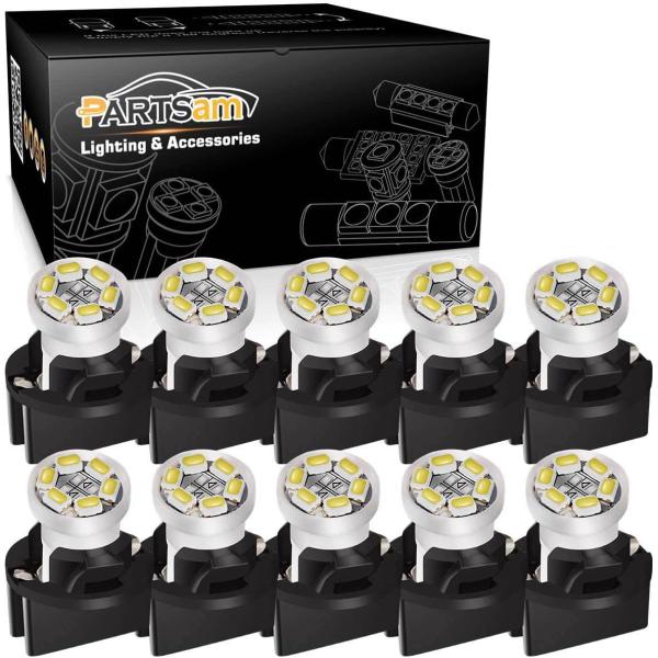 商品名Partsam T10 194 168 LED Dash Instrument Light Bulbs White with Twist Lock Socket, Super Bright T10 Instrument Panel G...