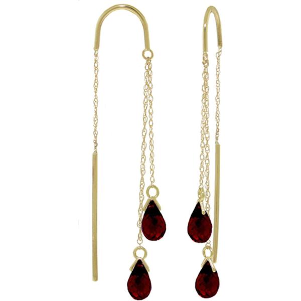 商品名14 KソリッドゴールドThreadedダングルイヤリングwith GarnetsGalaxy Gold GG High Polished 14k Solid Yellow Gold Threaded Dangle Earrings ...