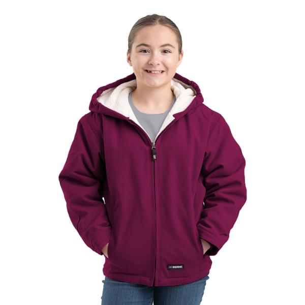 商品名: Berne OUTERWEAR ガールズ US サイズ: Medium カラー: パープル Berne Girls Softstone Hooded Coat (Sherpa), Medium Regular, Plumブランド:...