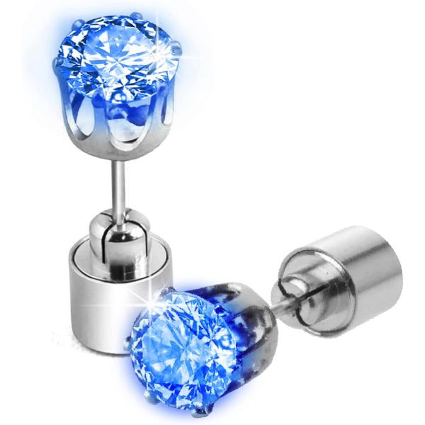 商品名IC ICLOVER 1 Pair LED Earrings Glowing Light Up Diamond Crown Ear Drop Pendant Stud Stainless Multi-color for PartyIC...