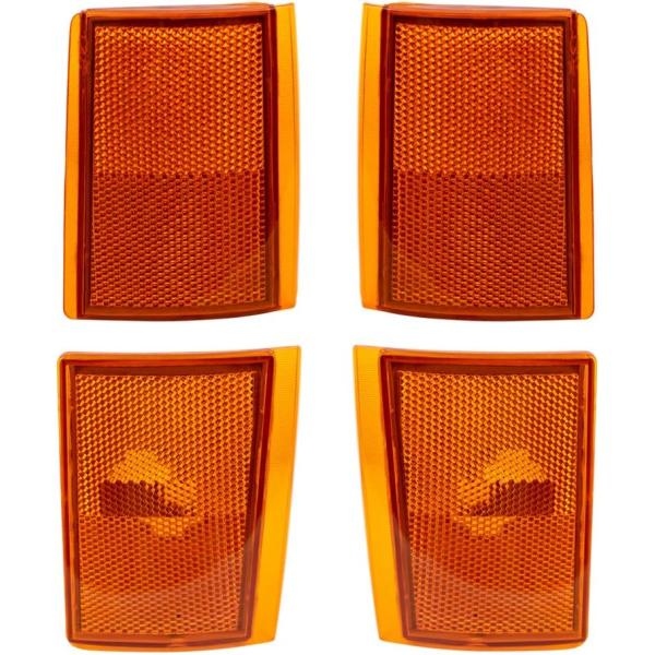 商品名Brock 交換用ドライバーと助手席用 4個セット 上下 シグナルサイドマーカー リフレクターライト 1988-1993 C1500 C2500 K2500 K3500 ピックアップトラックに対応Brock Replacement D...