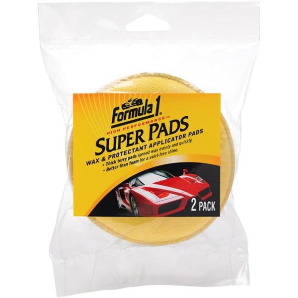 商品名フォーミュラ1 625027 スーパーテリーパッド 2パックFormula 1 Super Car Wax Applicator Pad   Soft Polishing Pads Leave No Scratches   Reusa...