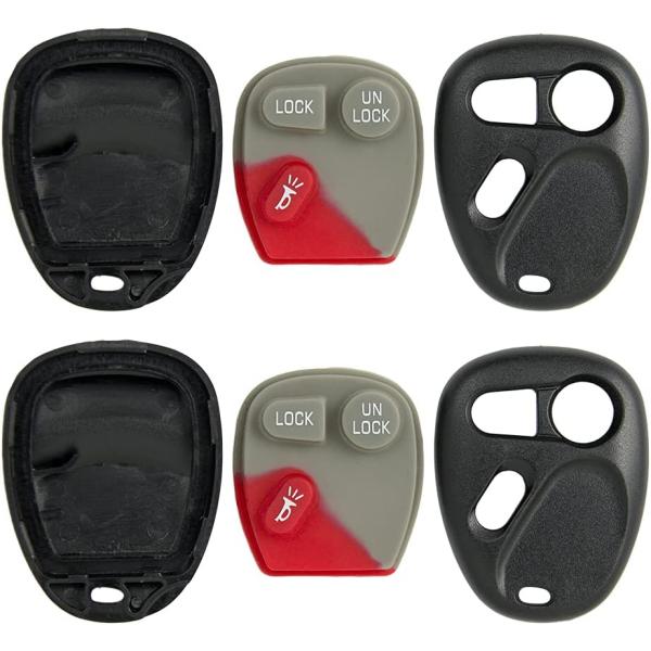 商品名Keyless2Go 交換用シェルケースと3ボタンパッド リモートキーフォブ FCC KOBLEAR1XT KOBUT1BT - シェルのみ (2パック)Keyless2Go Replacement for New Shell Cas...