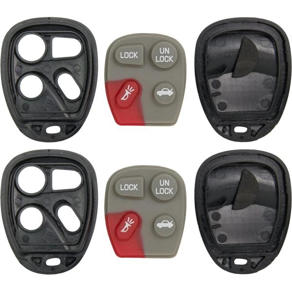 商品名Keyless2Go 交換用シェルケース 4ボタンパッド リモートキーフォブ FCC KOBLEAR1XT KOBUT1BT - シェルのみ (2個パック)Keyless2Go Replacement for New Shell Ca...