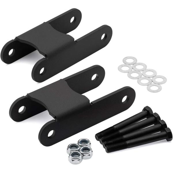 商品名Heavy Metal Suspensions - Fits 2006-2010 Hummer H3 (4WD) 2"" Rear Shackles High Strength Carbon Steel Lift Kitブランド：He...