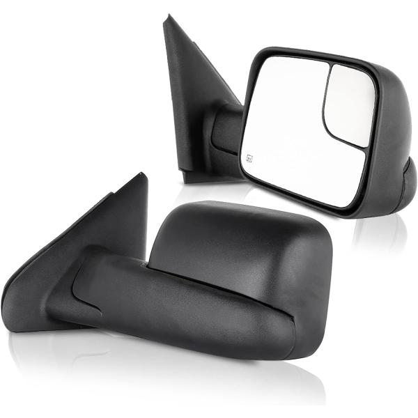 商品名ECCPP 牽引ミラー 02-08 ダッジ用 ラム1500 03-09 ダッジ用 ラム2500 3500 ピックアップトラック パワーヒートトー 折りたたみサイドビュー ブラックミラー ペアセット 右助手席と左運転席側ECCPP To...
