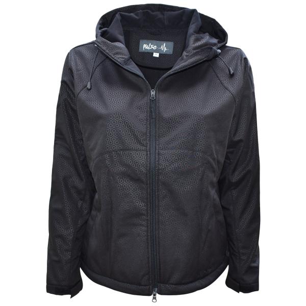 商品名: Pulse OUTERWEAR レディース US サイズ: 1X (16/18) カラー: ブラック Pulse Womens Plus Size Soft Shell Hooded Jacket (1X (16/18), Bla...