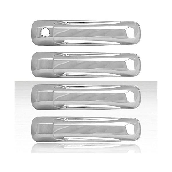 商品名4ドアハンドルカバーセット 2005-2010 ジープ グランドチェロキー用 - クロームAuto Reflections 4dr Door Handle Cover Set for Jeep Grand Cherokee 2005-...