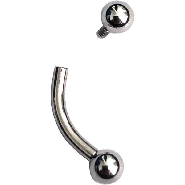 商品名12 14 16 Gauge 12g 14g 16g 316L Stainless Steel Internal Internally Threaded Curved Bent Banana Barbell Nipple Navel ...